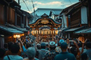A Bustling Traditional Japanese Festival Event