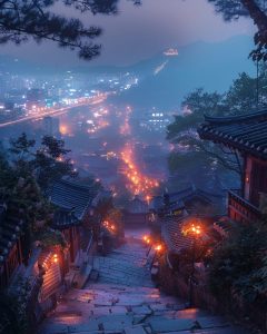 A Traditional Village Path Towards the City