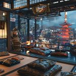 Cyberpunk Japanese-Style Apartments of Neo Tokyo City