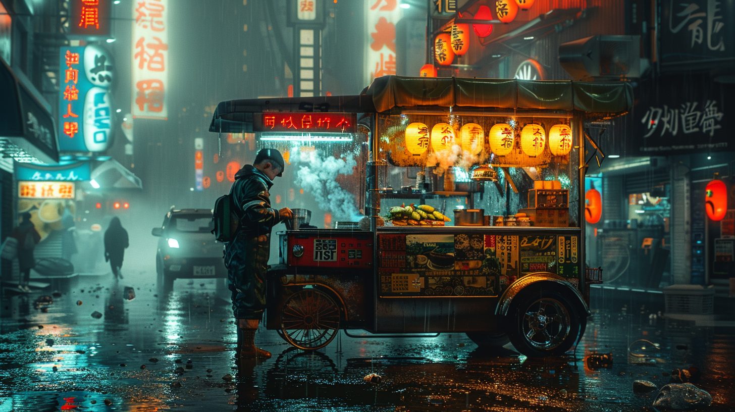 Cyberpunk Yatai Food Carts