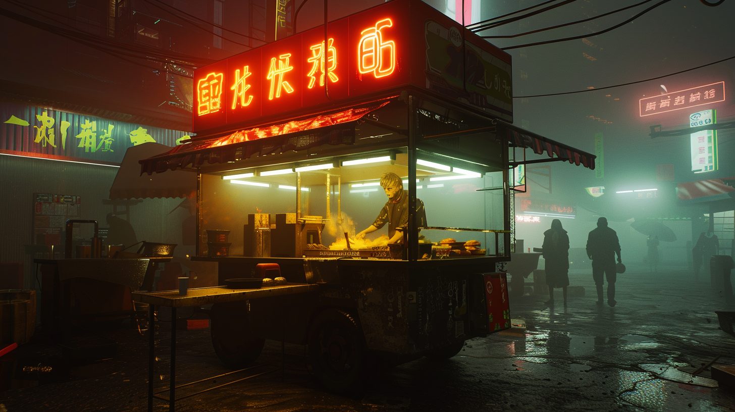 Cyberpunk Yatai Food Carts