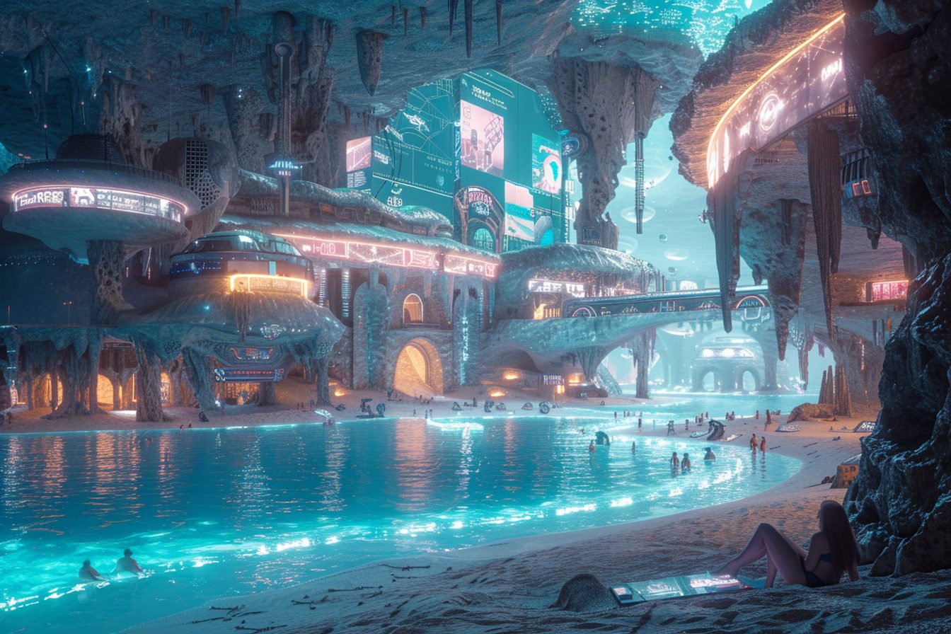 Futuristic Beach Resort of Cyberpunk City