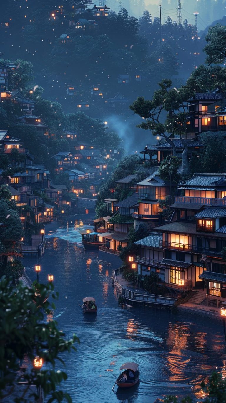 Japanese Townhouses By The River