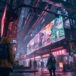 The Colorful Neon Streets of Cyberpunk City