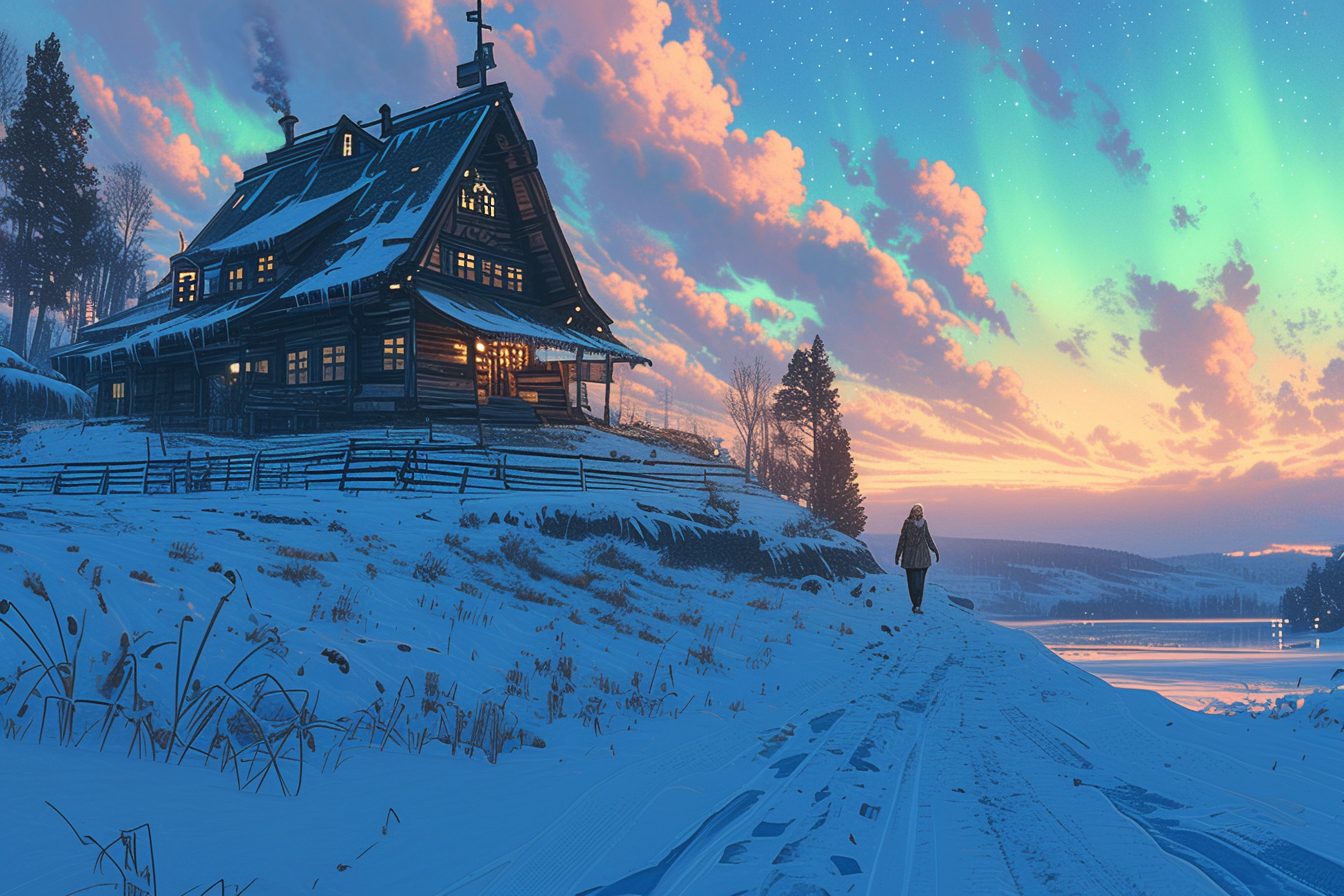 A Snowy Path Back Home – Anime Vibes