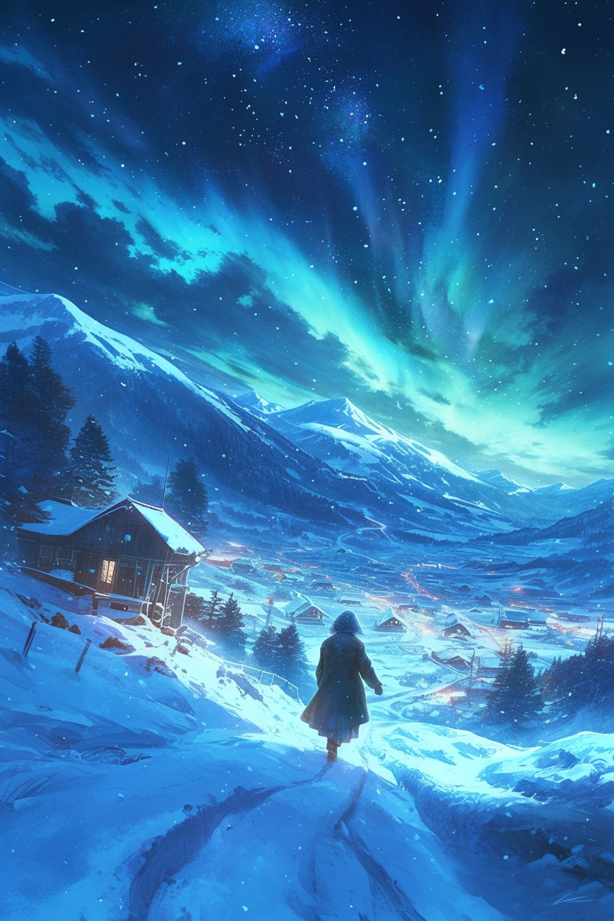 A Snowy Path Back Home – Anime Vibes