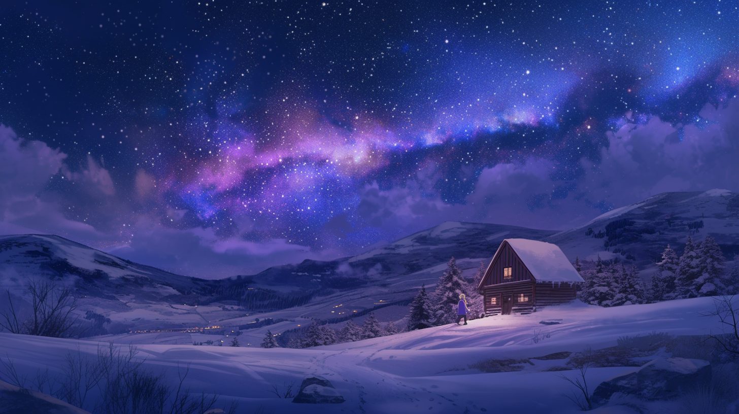 A Snowy Path Back Home – Anime Vibes