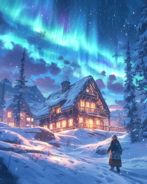 A Snowy Path Back Home – Anime Vibes