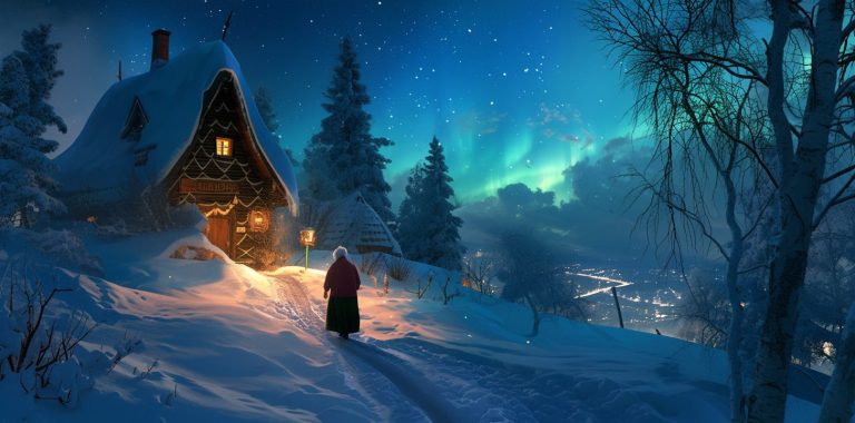 A Snowy Path Back Home – Anime Vibes