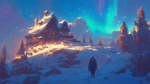 A Snowy Path Back Home – Anime Vibes