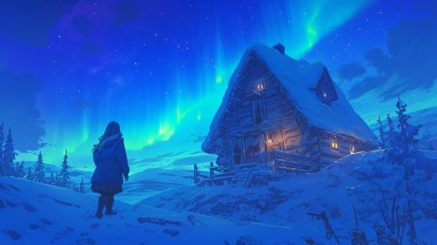 A Snowy Path Back Home – Anime Vibes