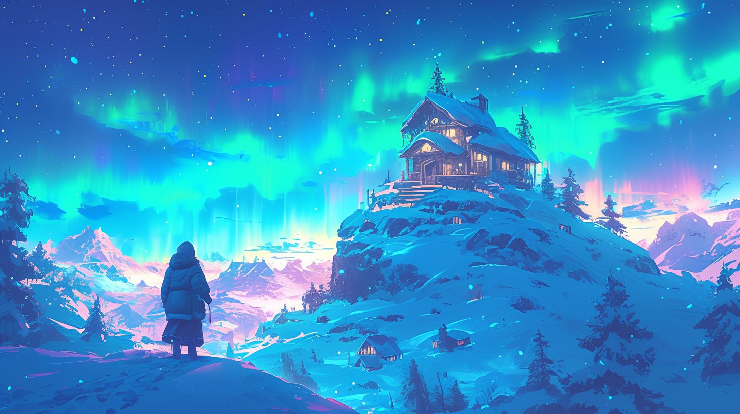 A Snowy Path Back Home – Anime Vibes