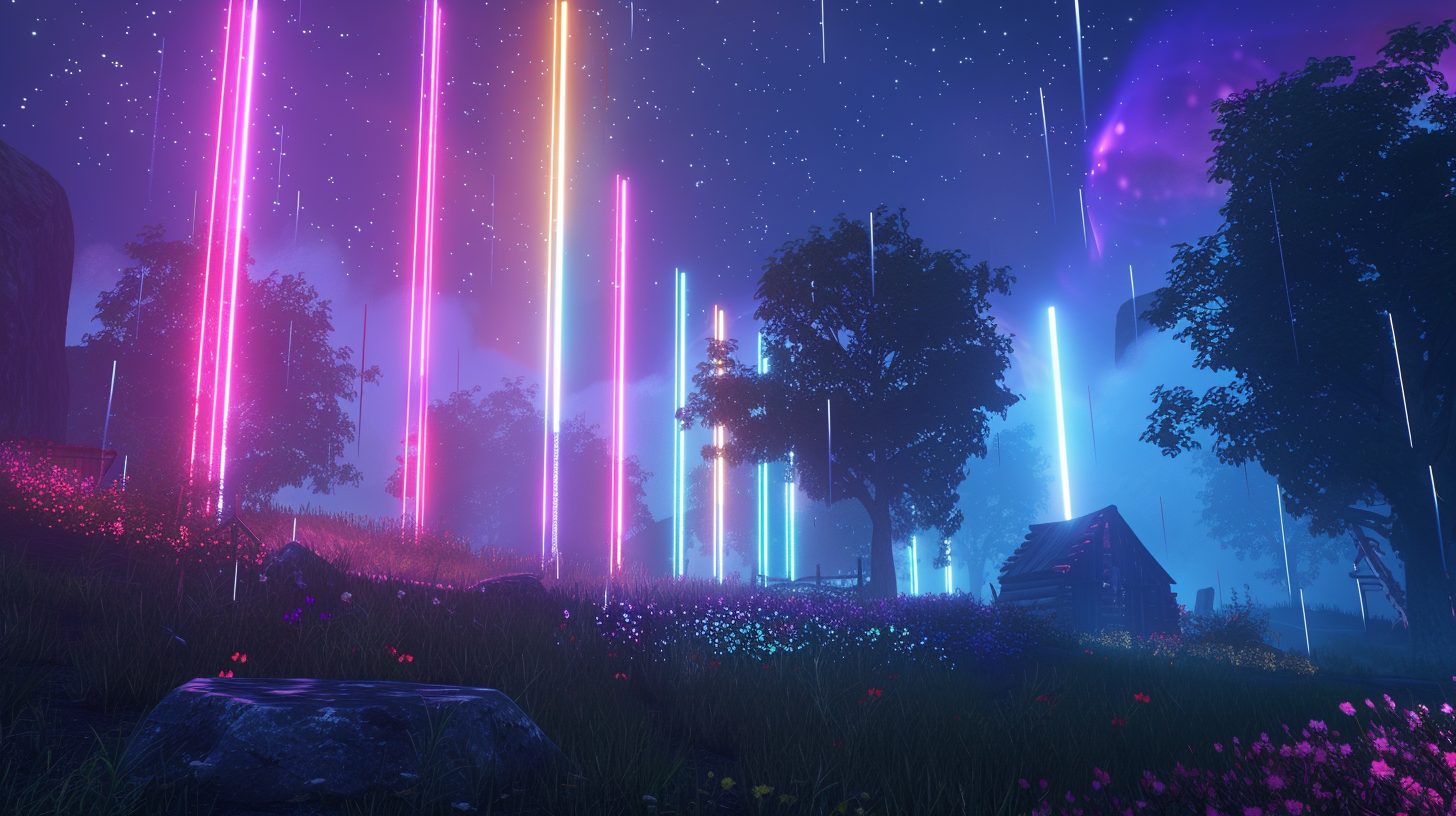 Cyberpunk Light Pillars