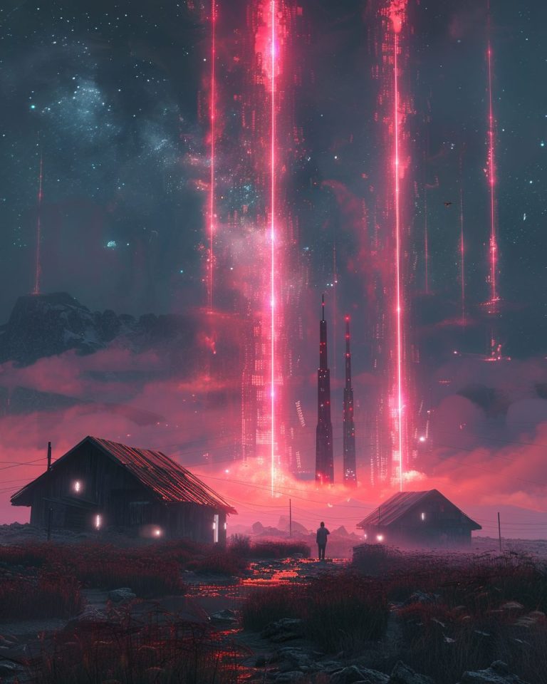 Cyberpunk Light Pillars
