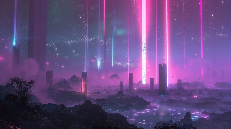 Cyberpunk Light Pillars
