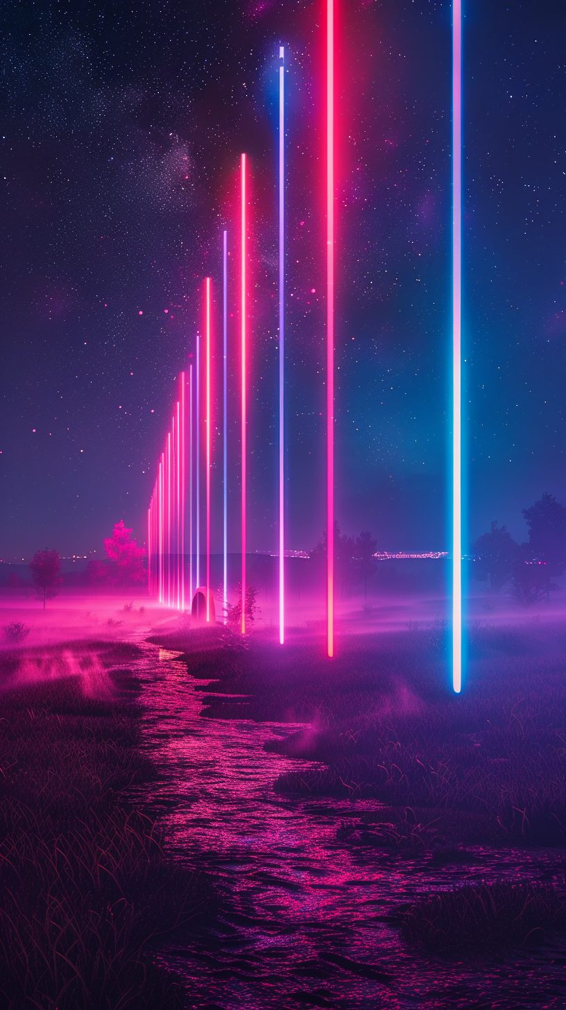 Cyberpunk Light Pillars
