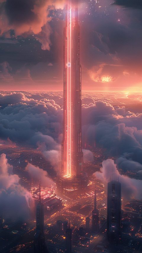 Cyberpunk Light Pillars