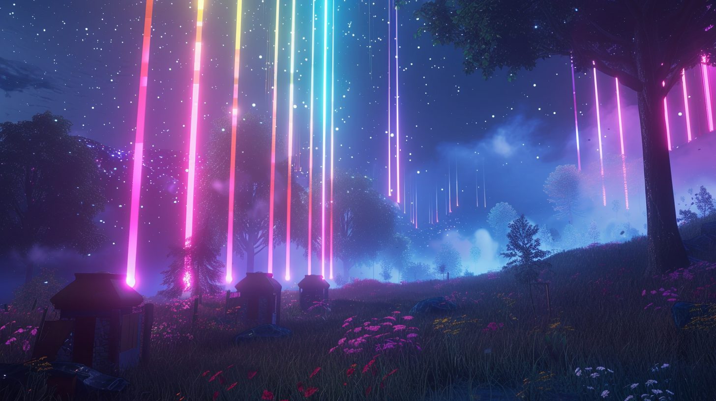 Cyberpunk Light Pillars