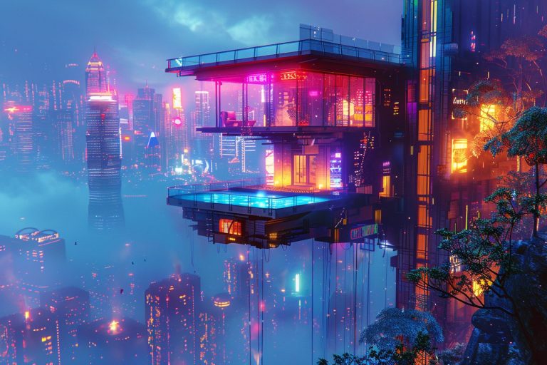 Futuristic House with a Swimming Pool to View the City