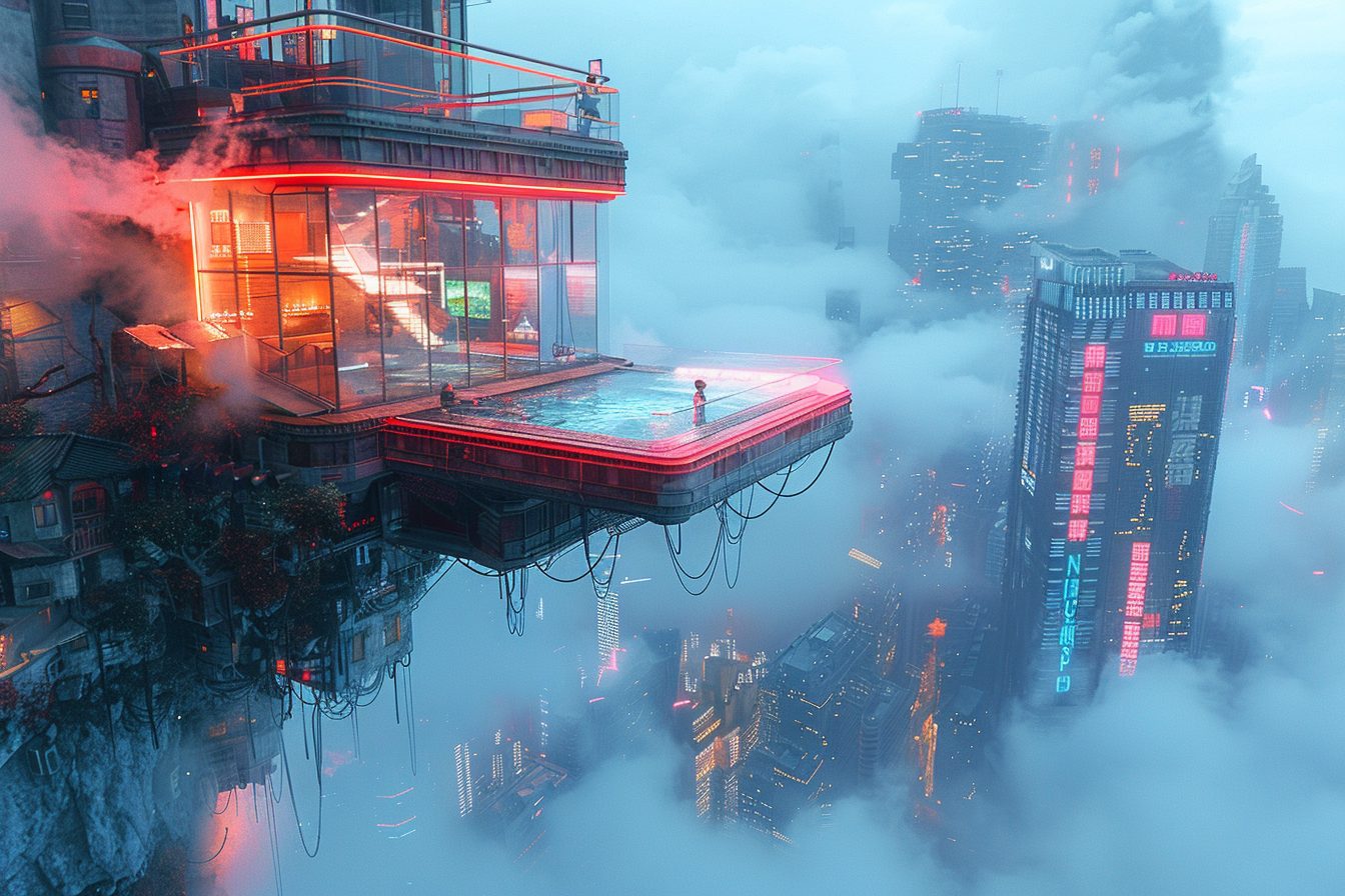 Futuristic House with a Swimming Pool to View the City