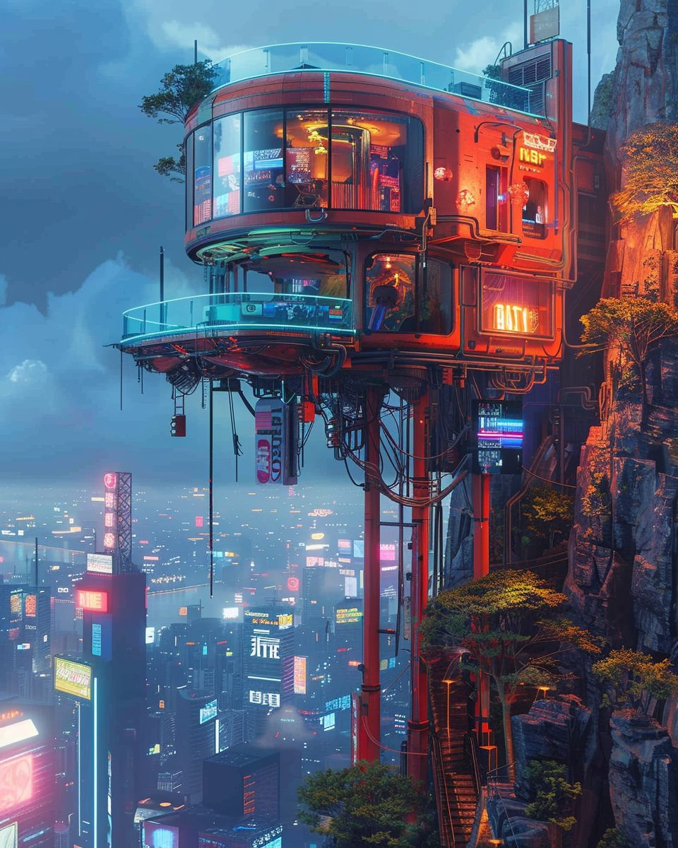 Futuristic House with a Swimming Pool to View the City