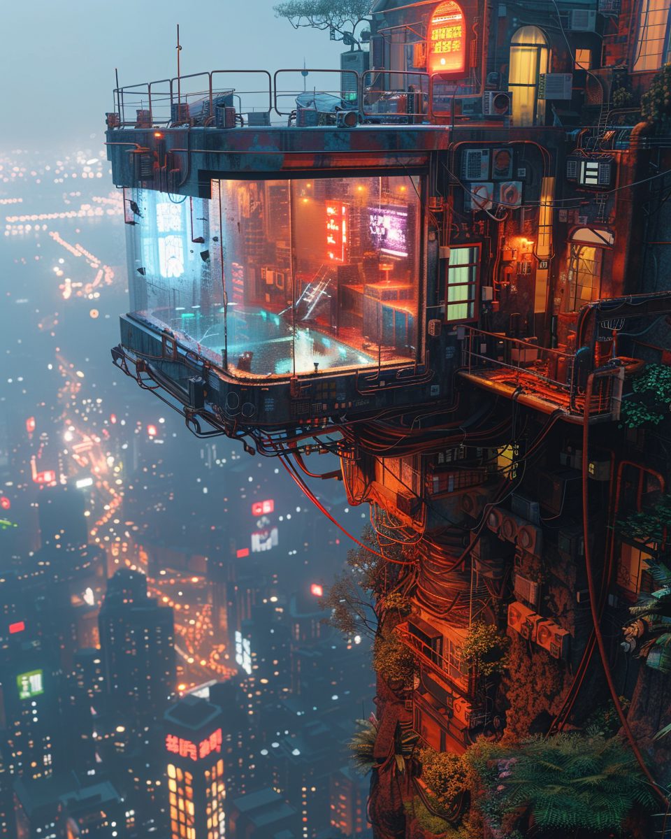 Futuristic House with a Swimming Pool to View the City