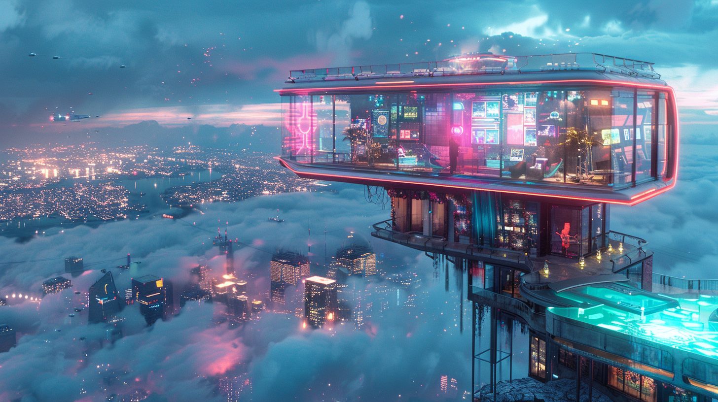 Futuristic House with a Swimming Pool to View the City