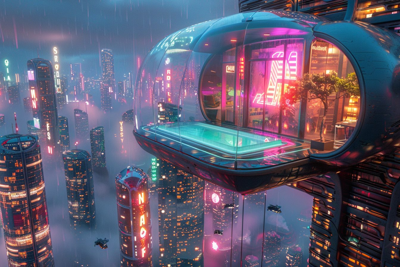 Futuristic House with a Swimming Pool to View the City