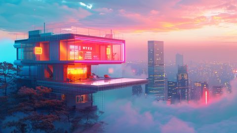Futuristic House with a Swimming Pool to View the City