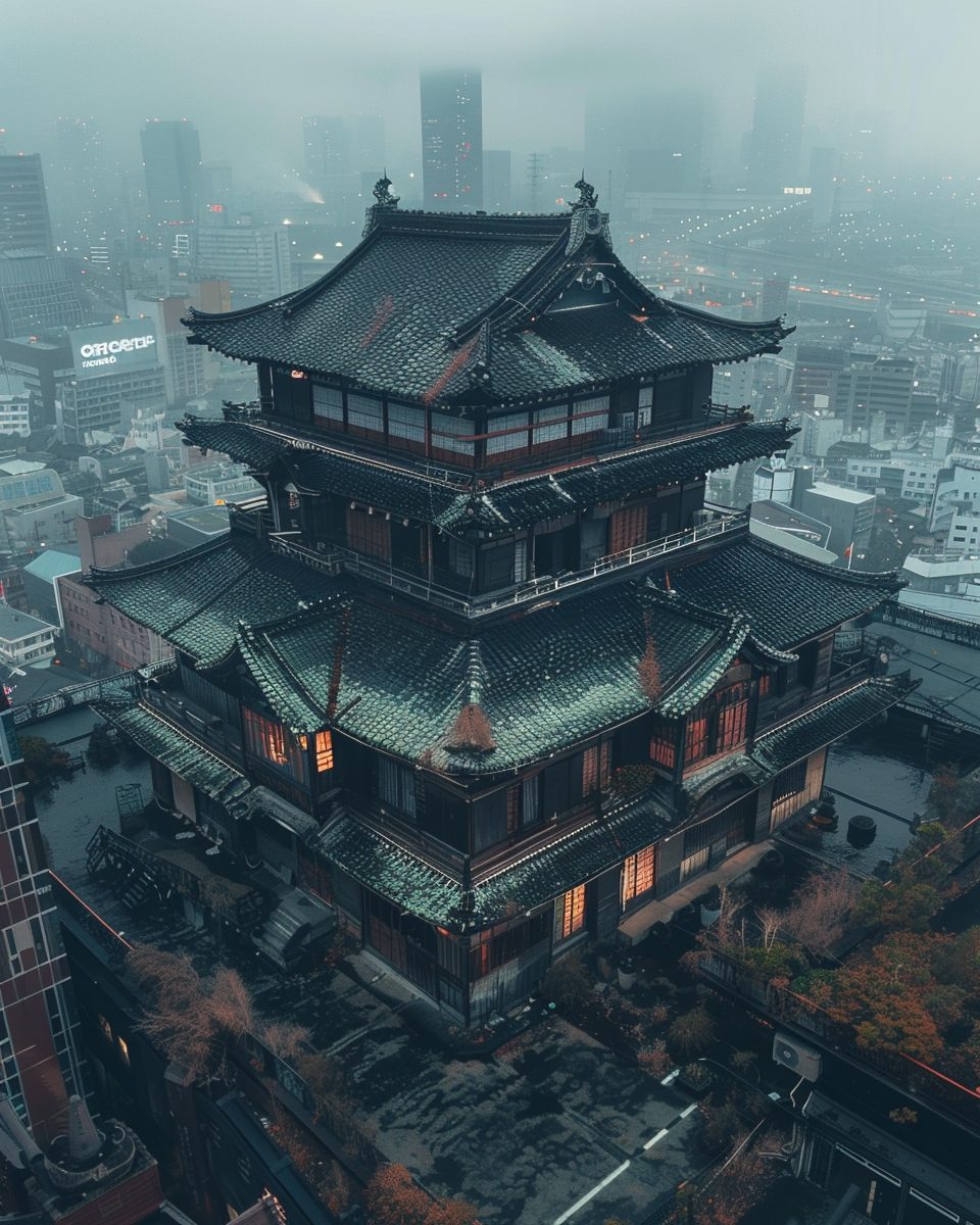 Traditional Japanese Houses Built On Modern Buildings’ Rooftops