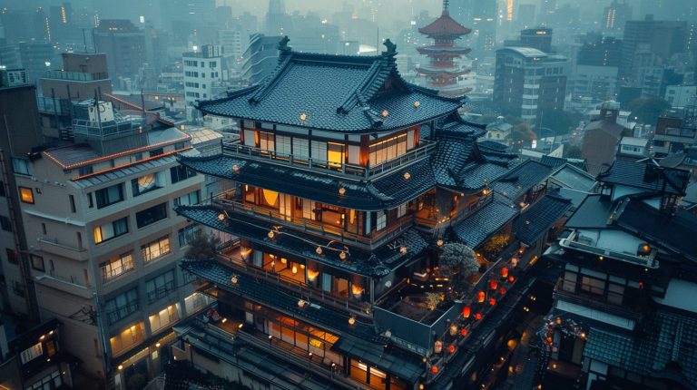 Traditional Japanese Houses Built On Modern Buildings’ Rooftops