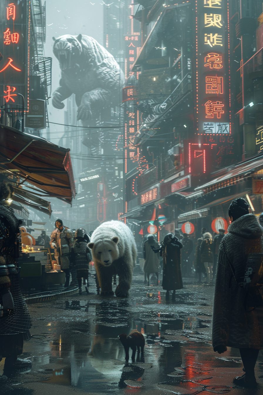 A Futuristic City Where Animals and Humans Coexist