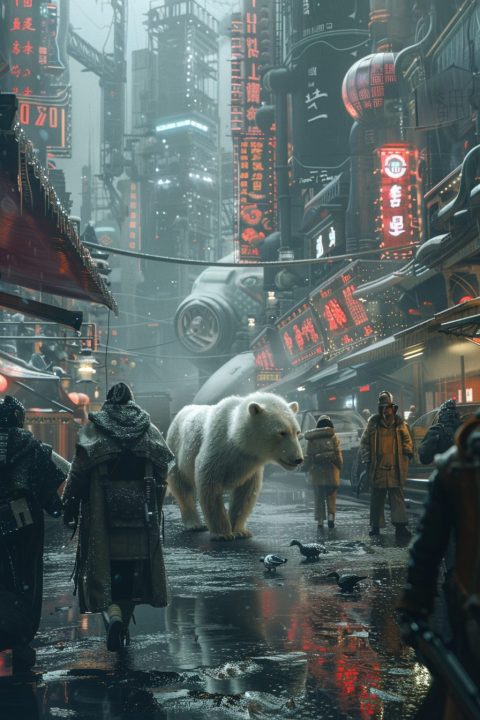 A Futuristic City Where Animals and Humans Coexist