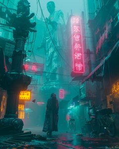 Cyberpunk Alleyways with Old Remnants