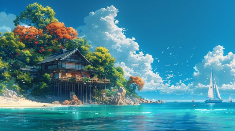 A Beach House on Stilts – Anime Vibes