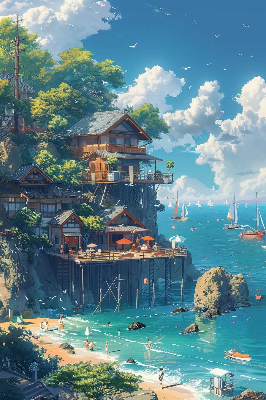 A Beach House on Stilts – Anime Vibes