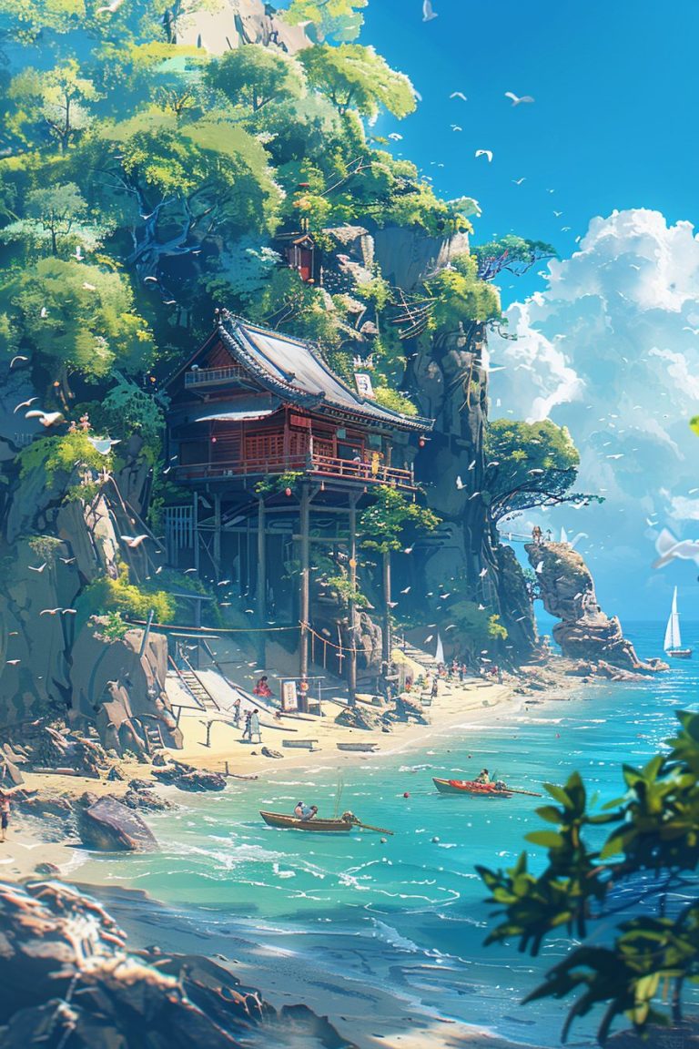 A Beach House on Stilts – Anime Vibes