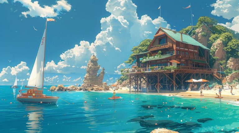 A Beach House on Stilts – Anime Vibes