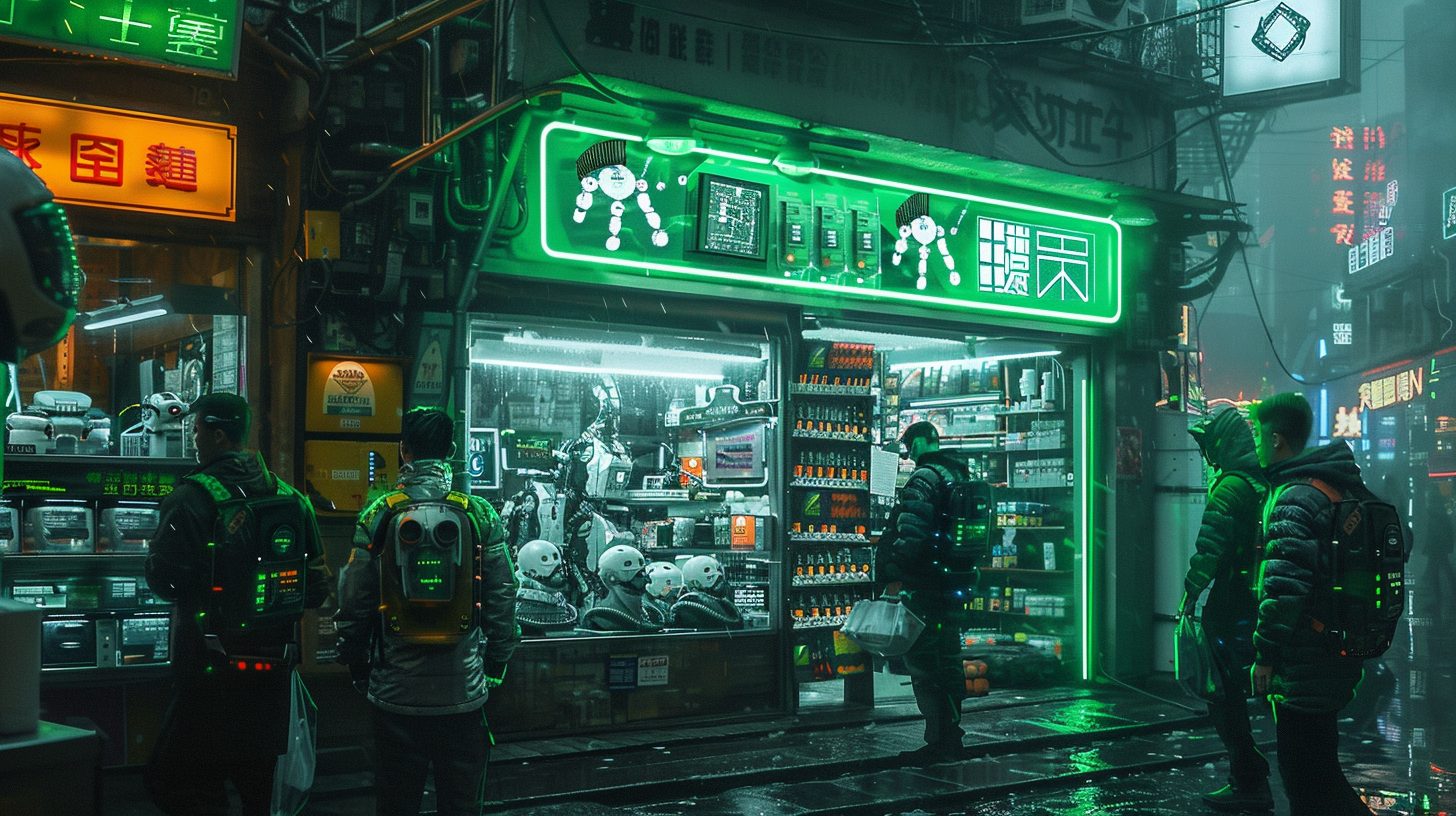 Futuristic Shops Selling Robotic Parts