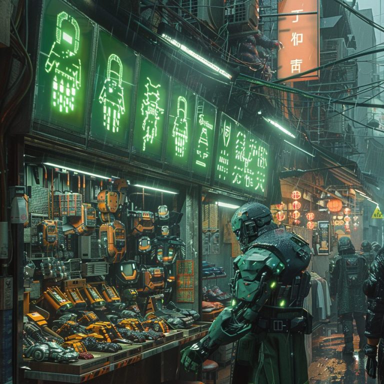 Futuristic Shops Selling Robotic Parts