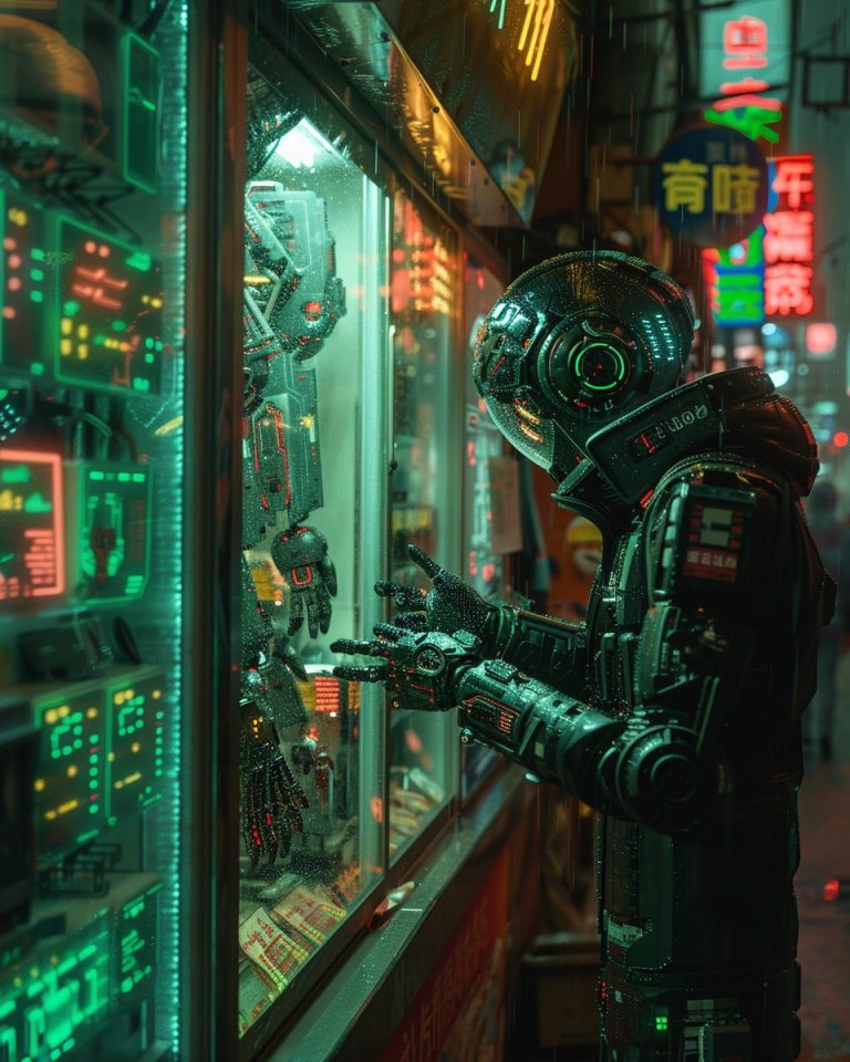 Futuristic Shops Selling Robotic Parts
