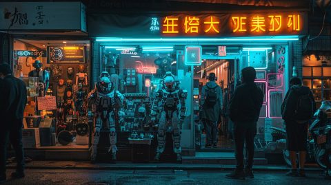 Futuristic Shops Selling Robotic Parts