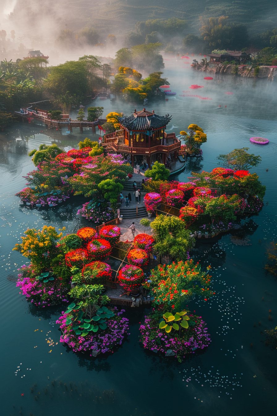 The Flower Islands of Lake Gardens