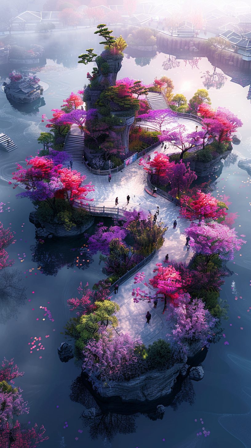 The Flower Islands of Lake Gardens