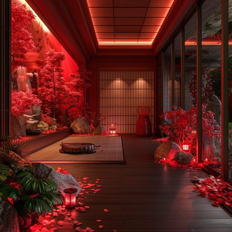 Asian-Style Homes with Red Interiors