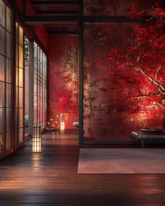 Asian-Style Homes with Red Interiors