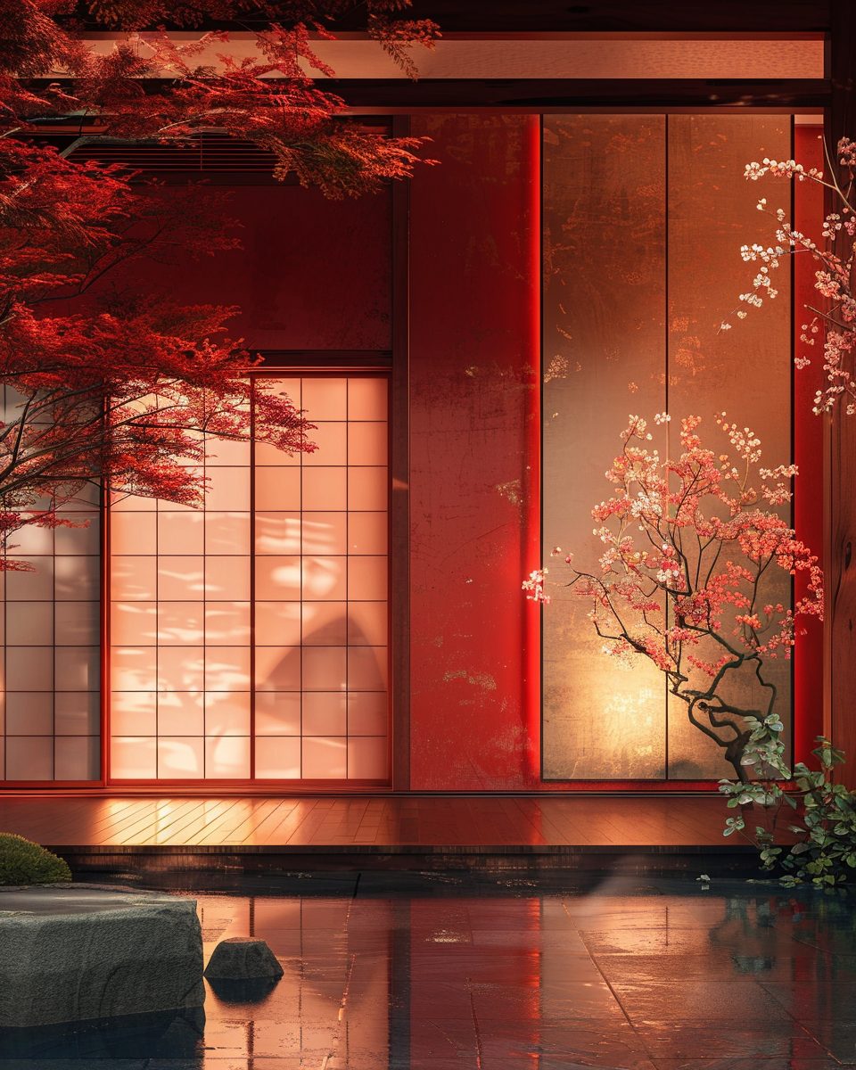 Asian-Style Homes with Red Interiors