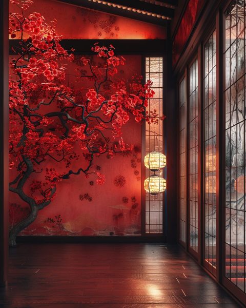 Asian-Style Homes with Red Interiors