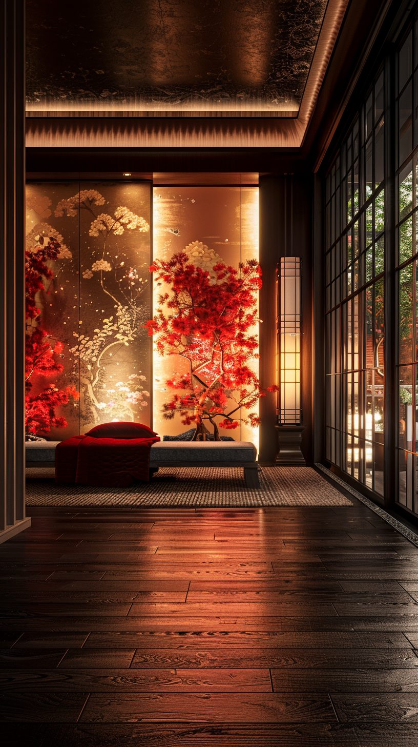 Asian-Style Homes with Red Interiors