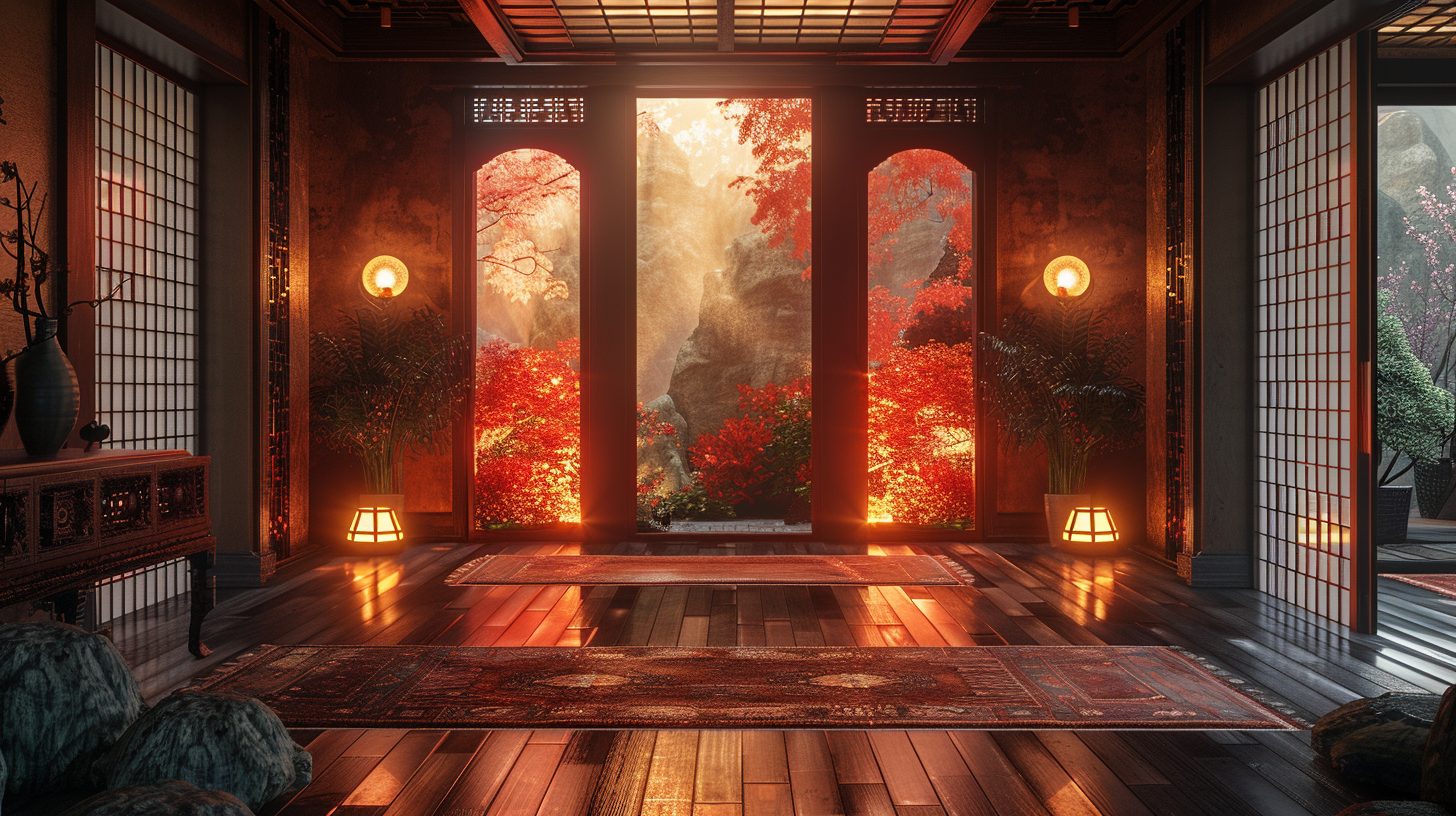 Asian-Style Homes with Red Interiors